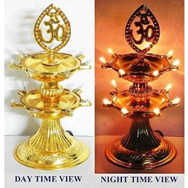 Virat Om Diya deepak jyot / jyoti lights Diwali Electric Gold Diya ...
